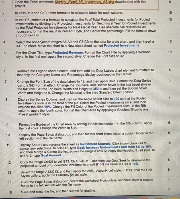 Open the Excel workbook Student. Excel 3E_Investment. | Chegg.com