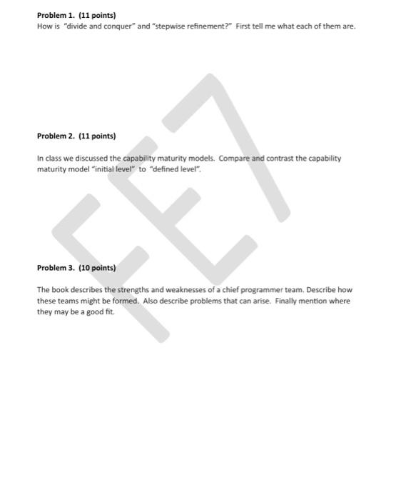 Solved Problem 1. (11 points) How is "divide and conquer" | Chegg.com