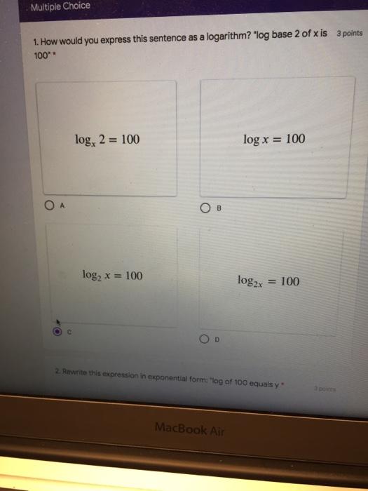 Solved Multiple Choice 1. How would you express this | Chegg.com