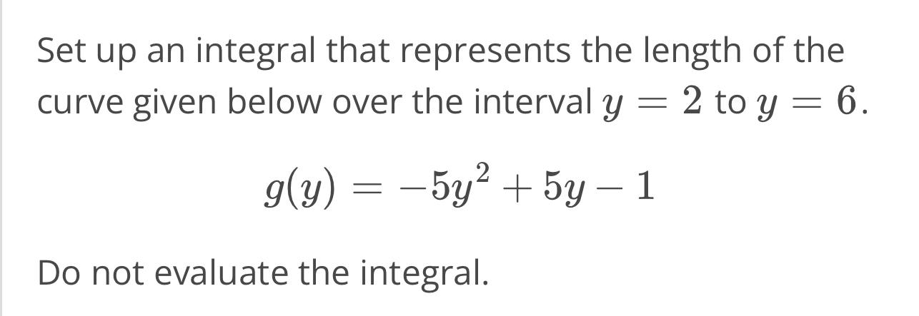 Solved Set up an integral that represents the length of the | Chegg.com