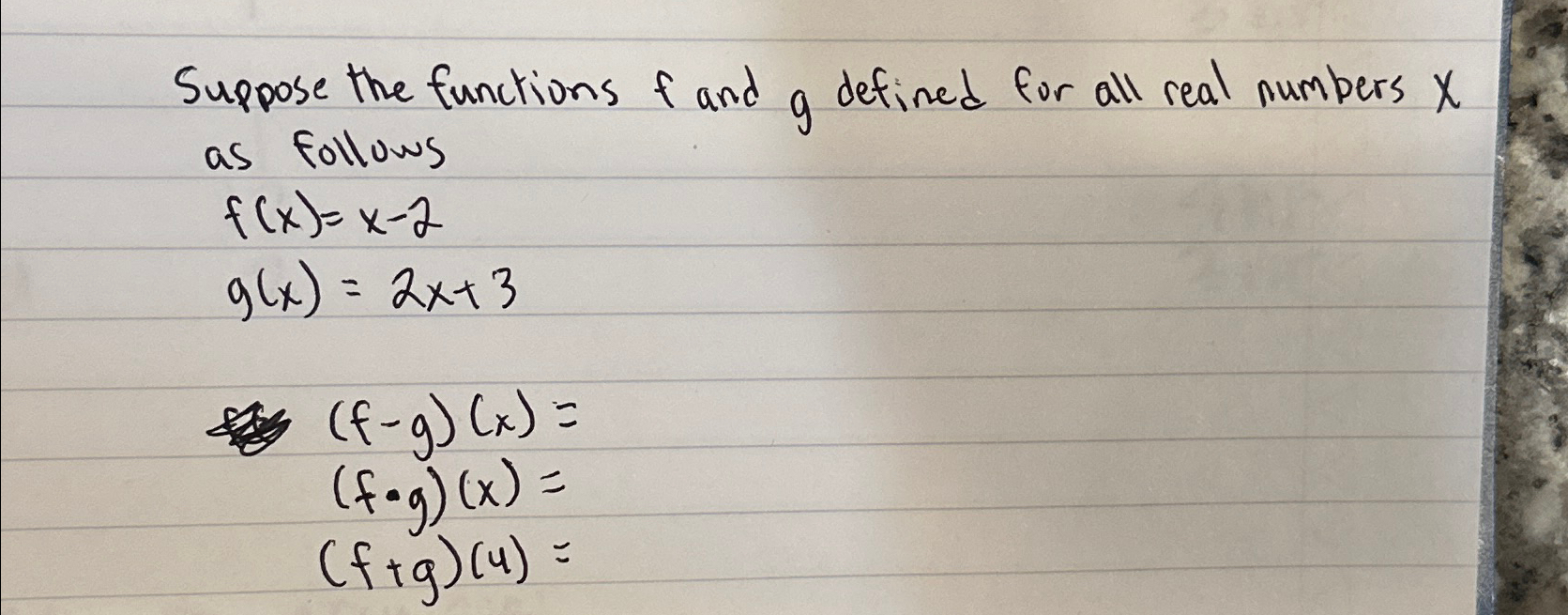 Solved Suppose the functions f ﻿and g ﻿defined for all real | Chegg.com