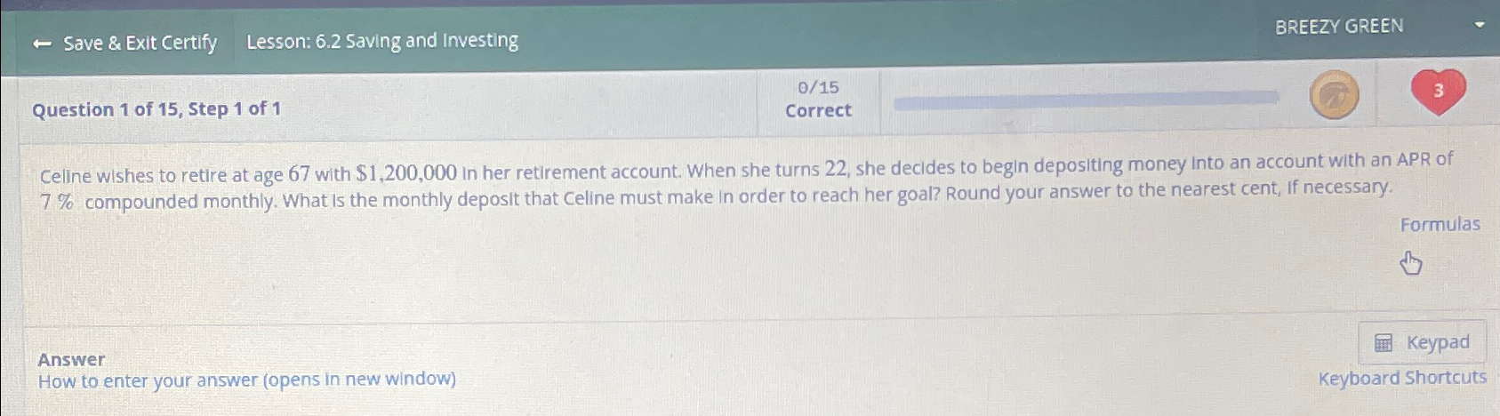 Solved larr Save & Exit CertifyLesson: 6.2 ﻿Saving and | Chegg.com