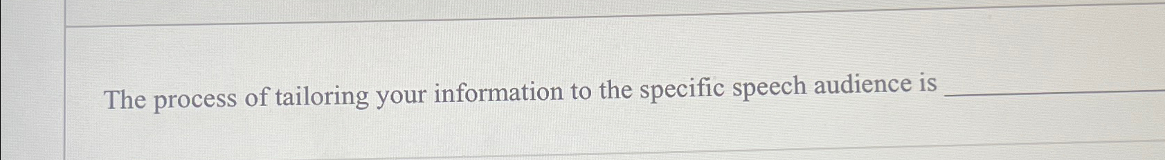 Solved The process of tailoring your information to the | Chegg.com