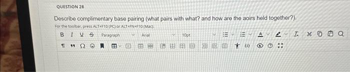 Solved Describe complimentary base pairing (what pairs with | Chegg.com