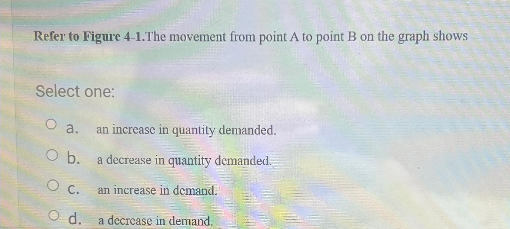 Solved Refer to Figure 4-1.The movement from point A to | Chegg.com