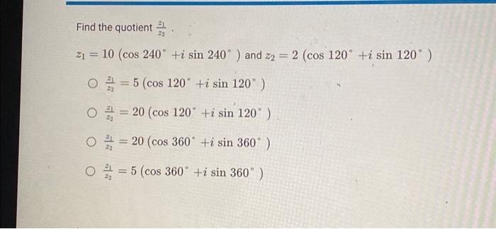 Solved Find the product \\( z_{1} z_{2} \\). \\[ | Chegg.com