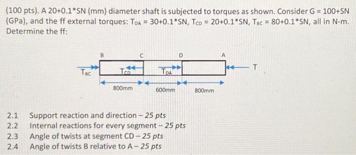 Solved (100 pts). A 20+0.1∗SN(mm ) diameter shaft is | Chegg.com