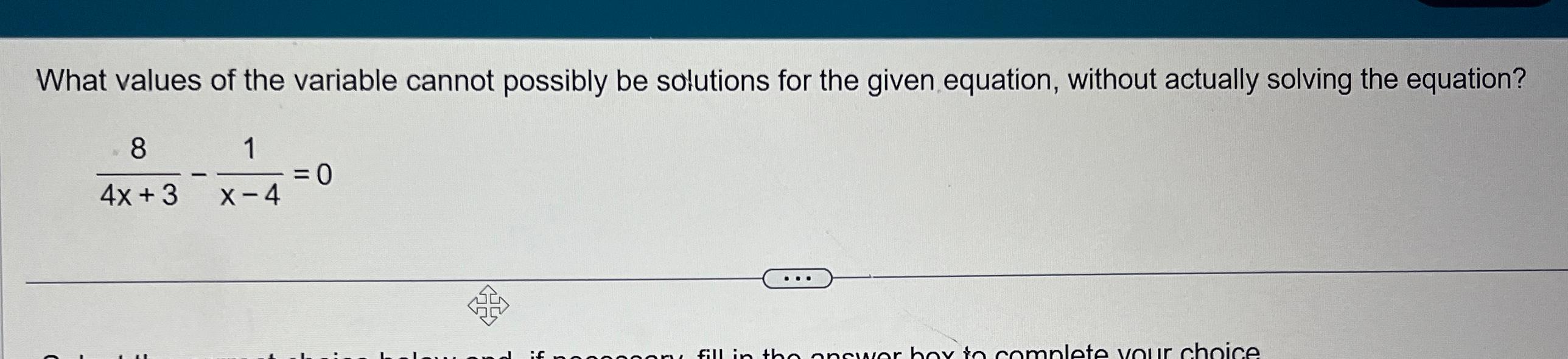 Solved What values of the variable cannot possibly be | Chegg.com