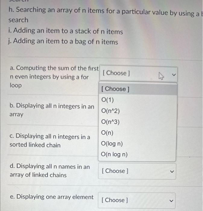 Solved Using Big O notation, indicate the time requirement | Chegg.com