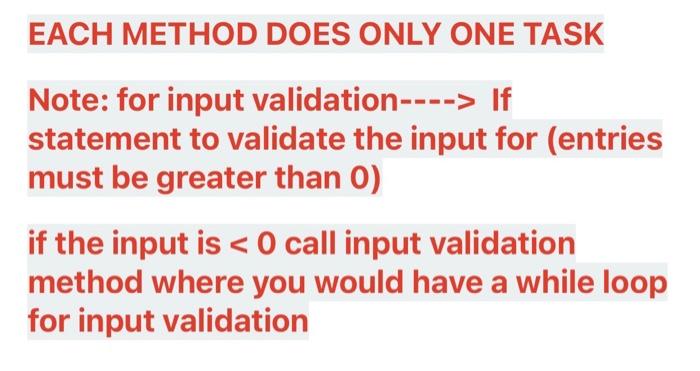 Solved (Using Switch statement and methods) 50 points | Chegg.com