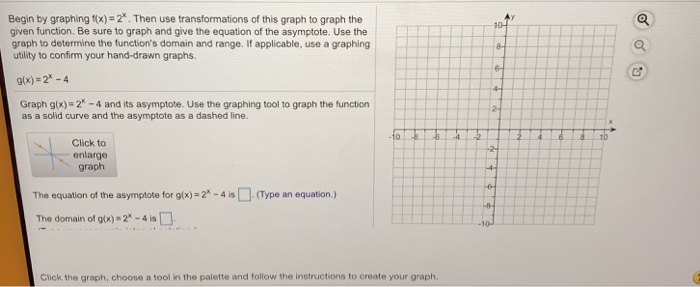 Solved 10- 8 Begin by graphing f(x) = 2%. Then use | Chegg.com