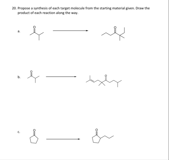 Solved Propose a synthesis of each target molecule from the | Chegg.com