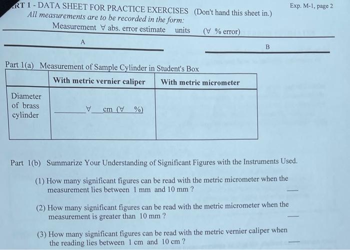 Solved For part 1(a), use the following pictures. Vernier | Chegg.com