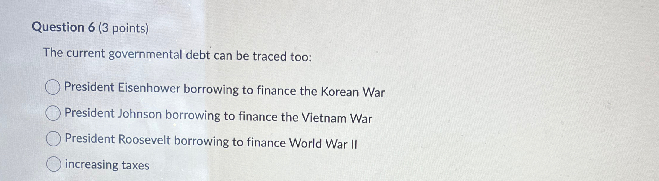Solved Question 6 (3 points)The current governmental debt | Chegg.com Solved Question 6 (3 points)The current governmental debt | Chegg.com