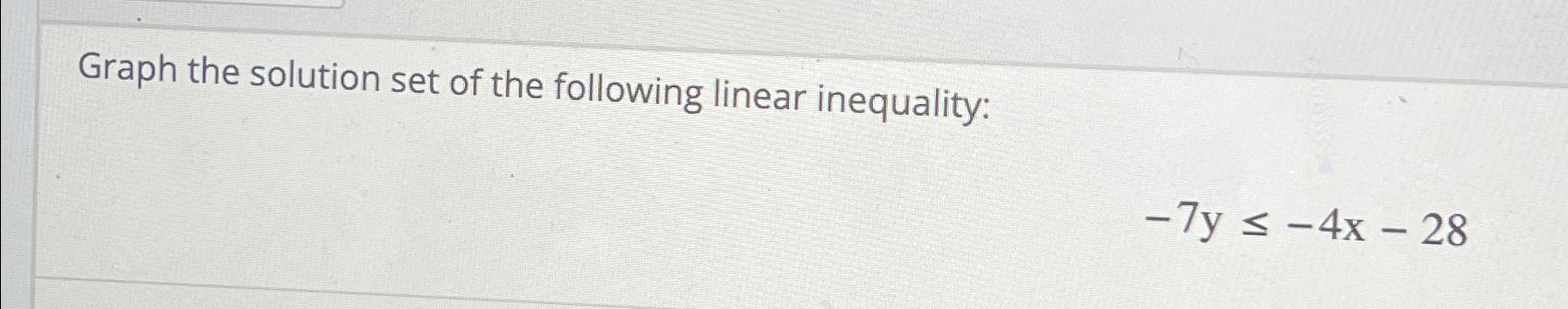 Solved Graph the solution set of the following linear | Chegg.com