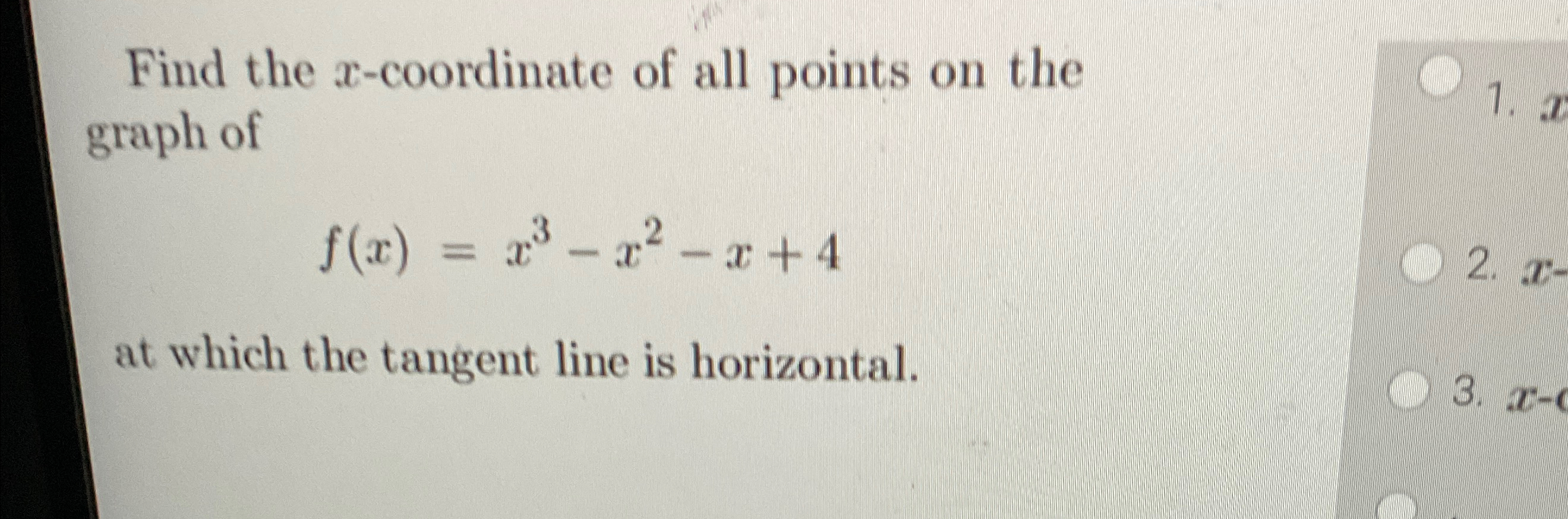 Solved Find the x-coordinate of all points on the graph | Chegg.com