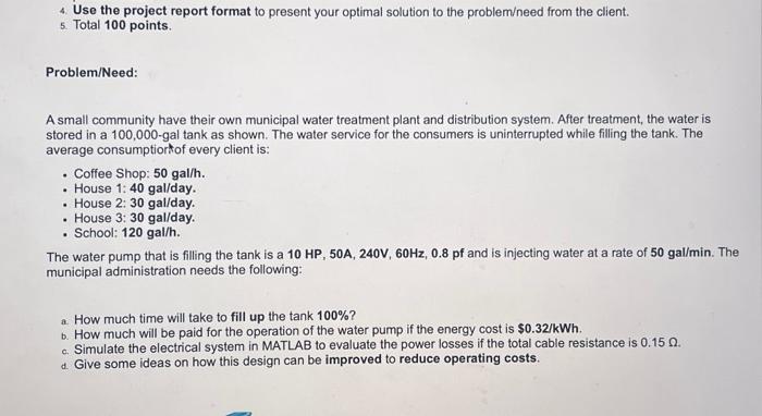 4. Use the project report format to present your | Chegg.com