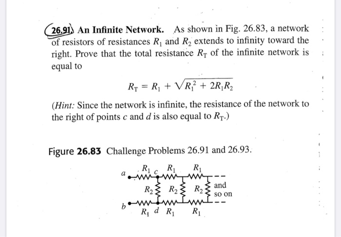 Solved (26.91) An Infinite Network. As shown in Fig. 26.83, | Chegg.com