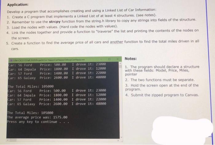 Solved Application: Develop a program that accomplishes | Chegg.com