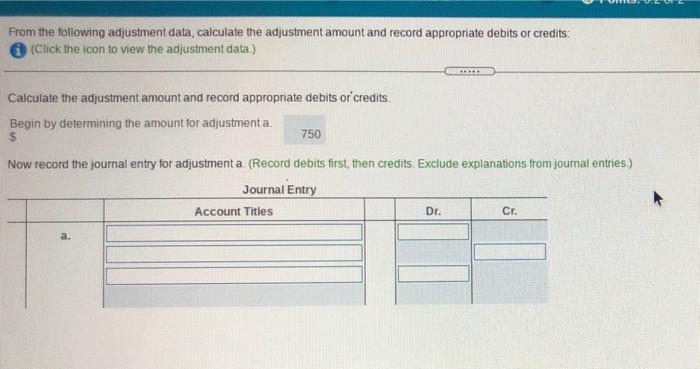 Solved From the following adjustment data, calculate the | Chegg.com