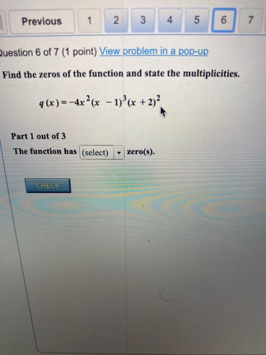 Solved Previous 1 2 3 4 5 6 7 Question 6 of 7 (1 point) View | Chegg.com