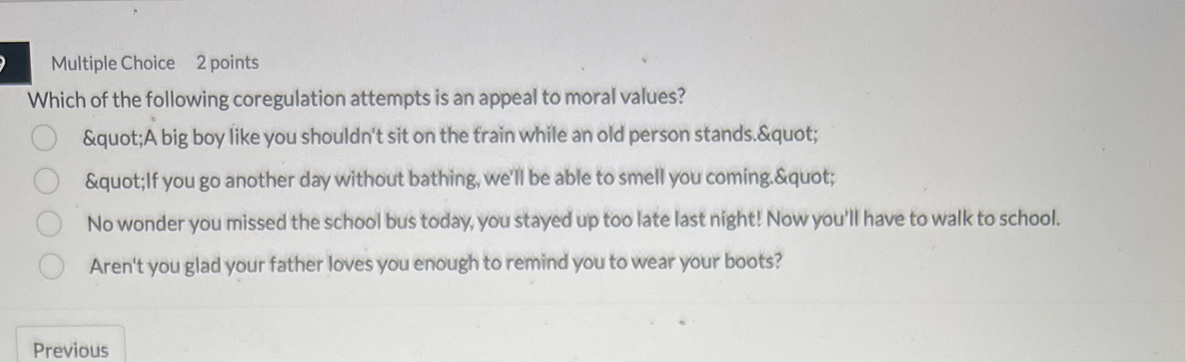 Solved Multiple Choice 2 ﻿pointsWhich of the following | Chegg.com