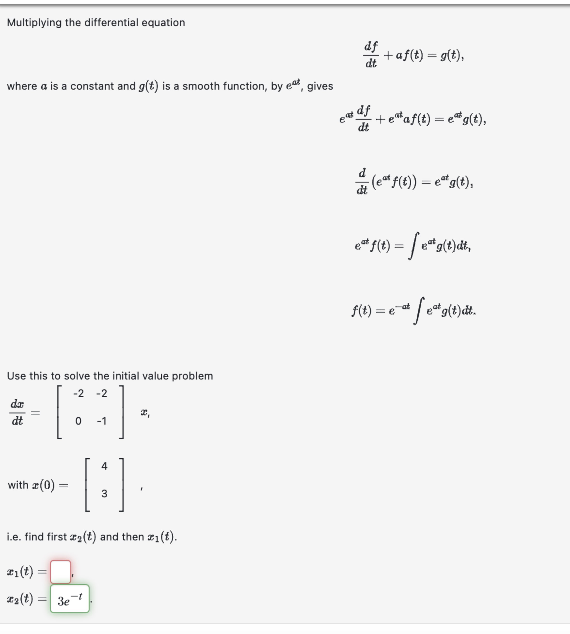 Solved Multiplying the differential | Chegg.com