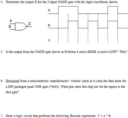 Solved Determine the output X for the 2-input NAND gate with | Chegg.com