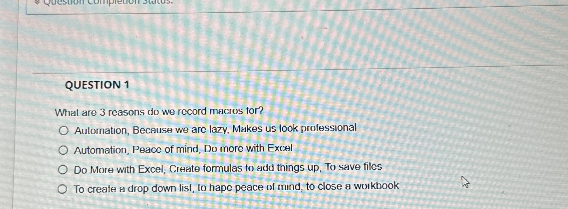 Solved QUESTION 1What are 3 ﻿reasons do we record macros | Chegg.com
