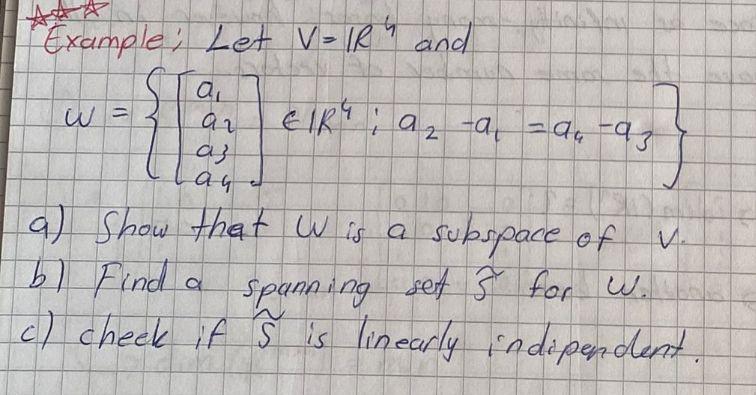Solved Let v= R^4 and letW=Example; Let V=R4 | Chegg.com Solved Let v= R^4 and letW=Example; Let V=R4 | Chegg.com