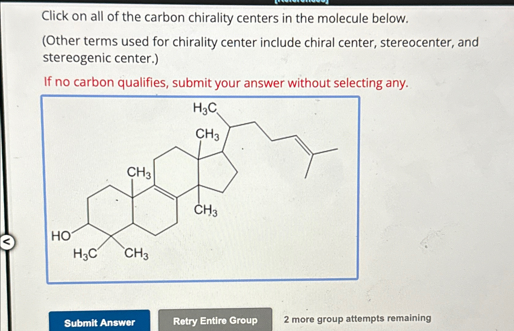 Solved Click on all of the carbon chirality centers in the | Chegg.com