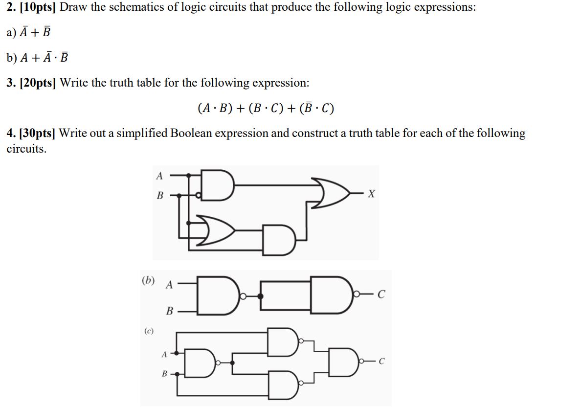 Solved [10pts] ﻿Draw the schematics of logic circuits that | Chegg.com