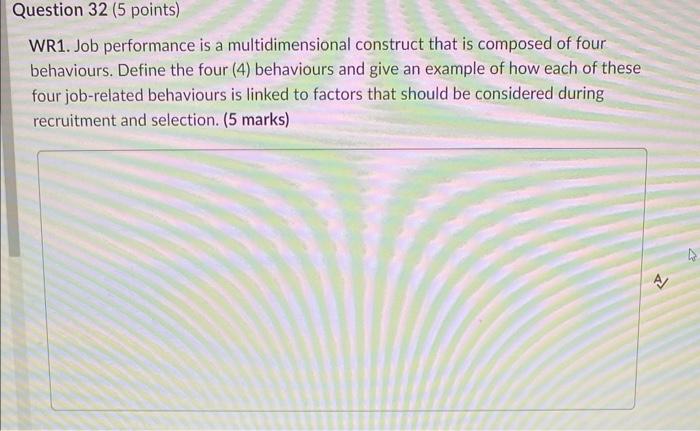 Solved WR1. Job performance is a multidimensional construct | Chegg.com