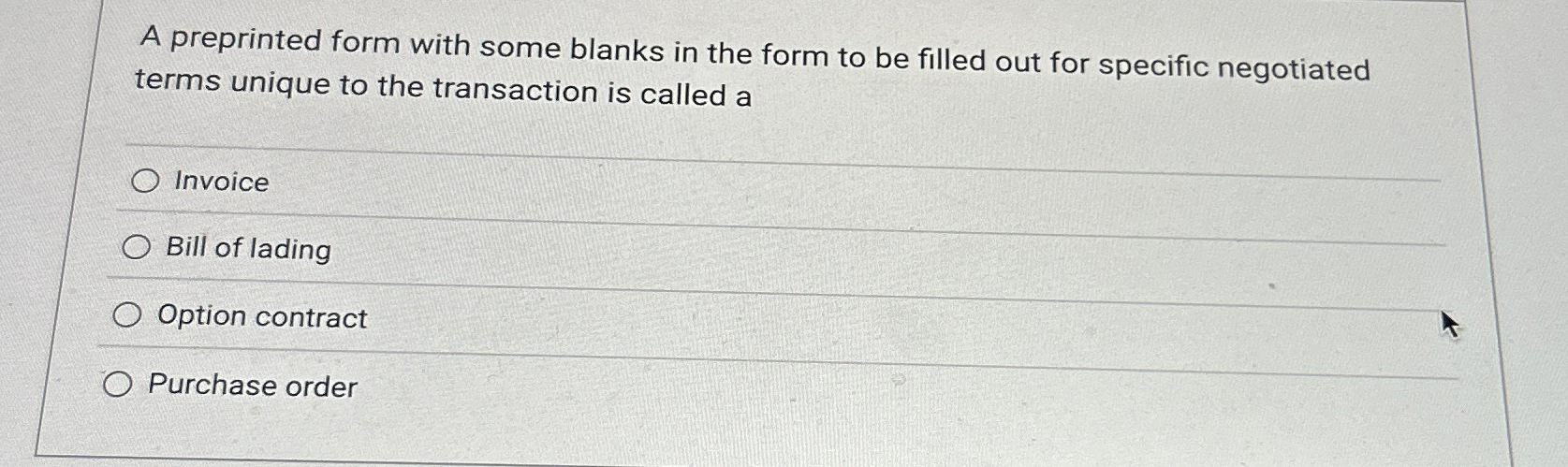 Solved A preprinted form with some blanks in the form to be | Chegg.com