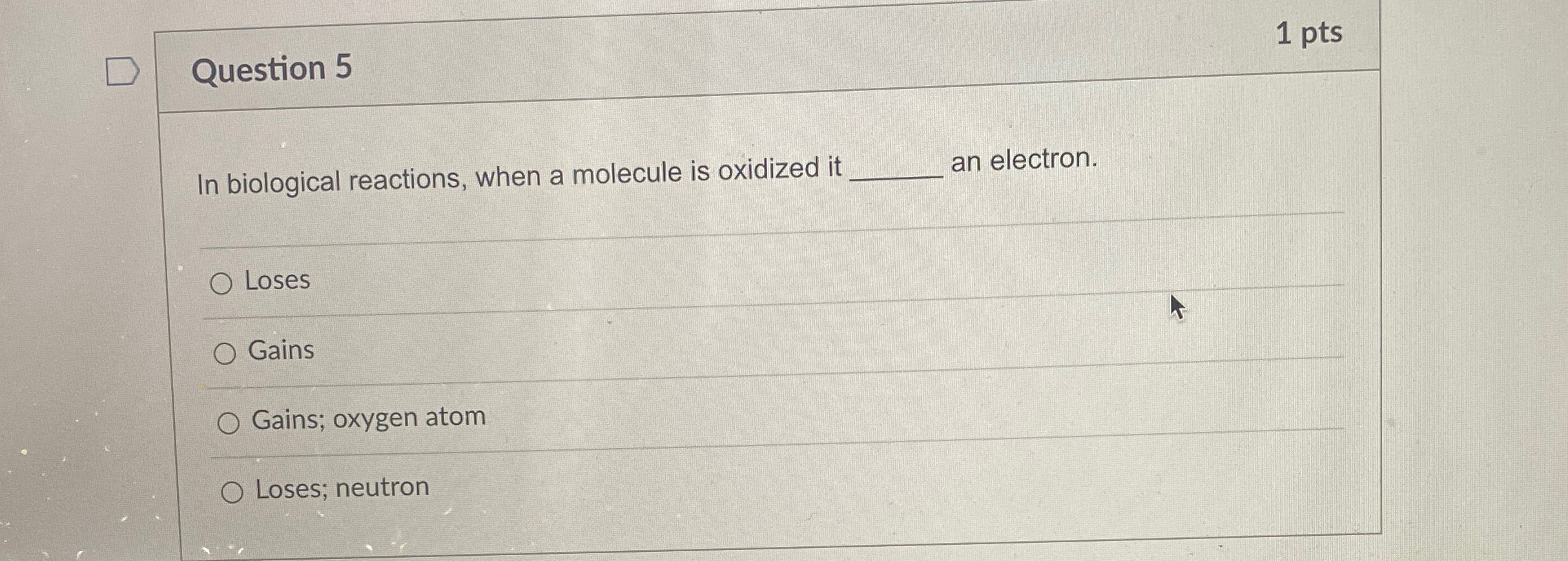 Solved Question 51 ﻿ptsIn biological reactions, when a | Chegg.com