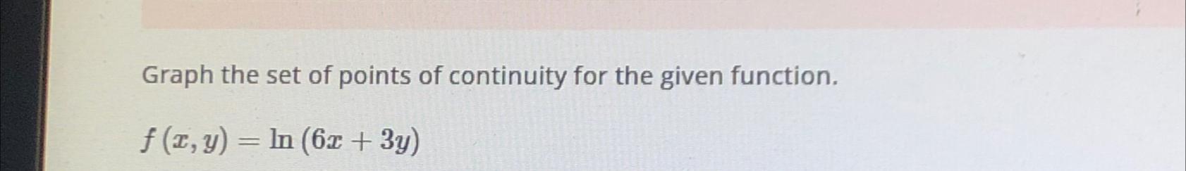 Solved Graph the set of points of continuity for the given | Chegg.com
