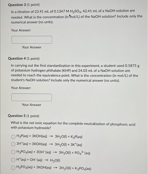 Solved Question 3 (1 point) In a titration of 23.91 mL of | Chegg.com