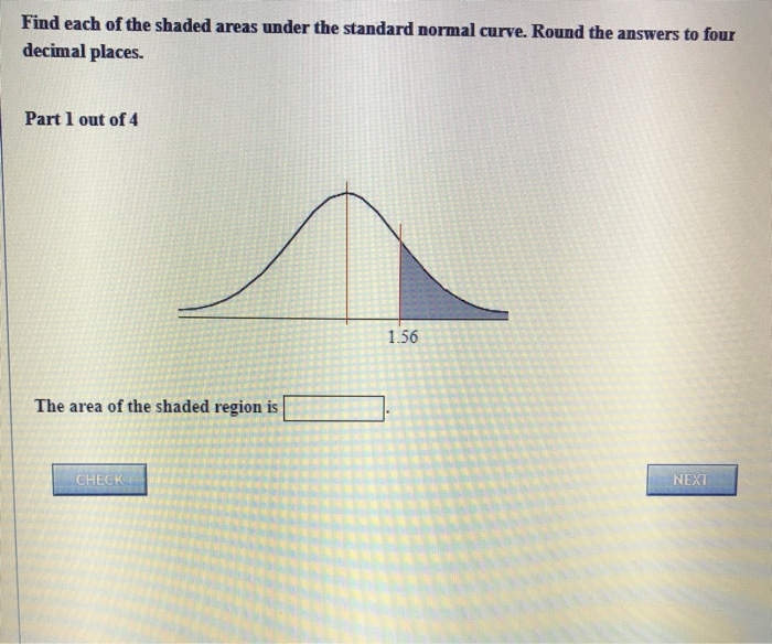 Solved Find each of the shaded areas under the standard | Chegg.com