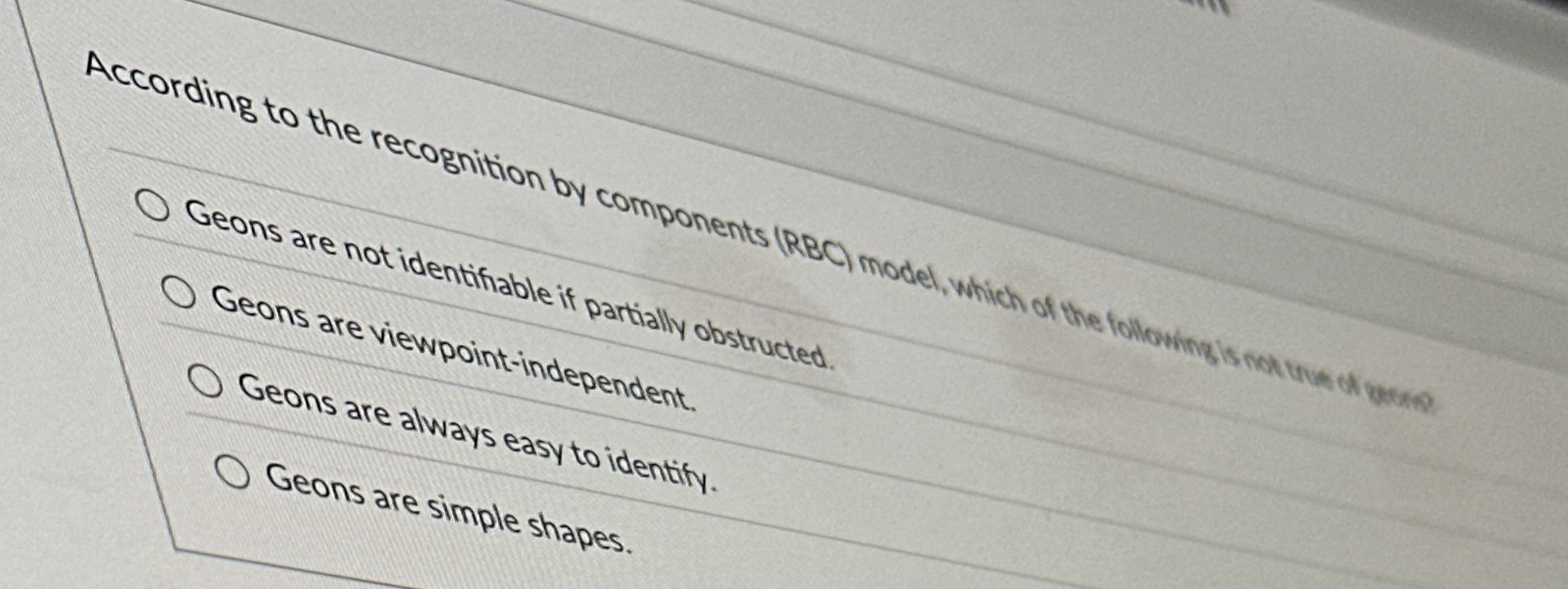 Solved According to the recognition by components (RBC) | Chegg.com