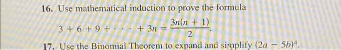 Solved 16. Use mathematical induction to prove the formula | Chegg.com