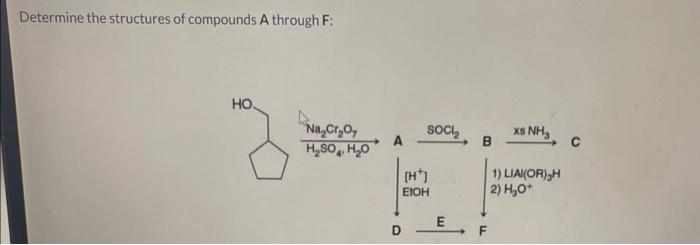 [Solved]: Determine the structures of compounds A through F