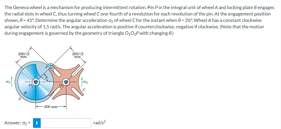 Solved The Geneva wheel is ﻿a mechanism for producing | Chegg.com
