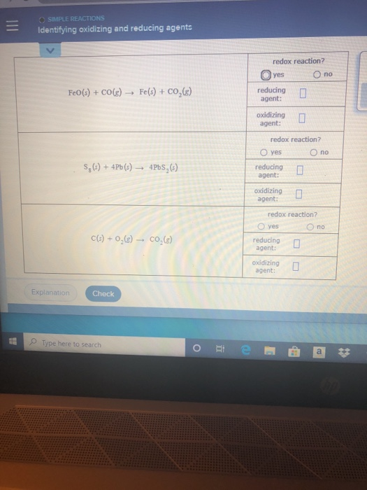 Solved SIMPLE REACTIONS Identifying oxidizing and reducing | Chegg.com