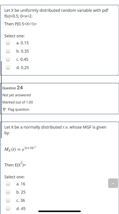 Solved Let X be uniformly distributed random variable with | Chegg.com