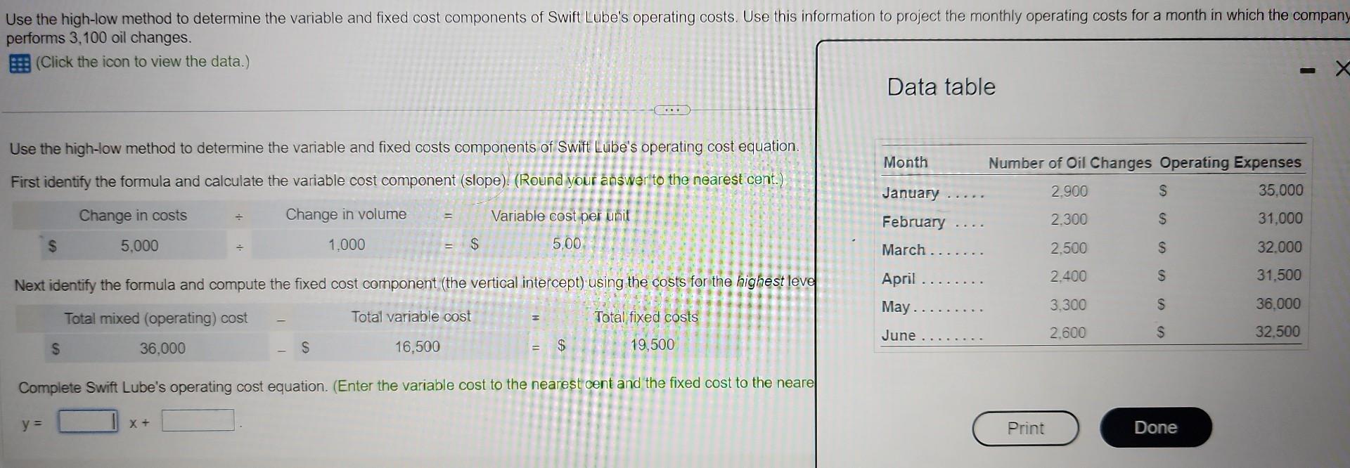 Solved Use the high-low method to determine the variable and | Chegg.com