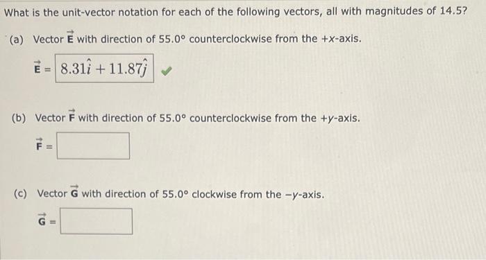 What is the unit-vector notation for each of the | Chegg.com