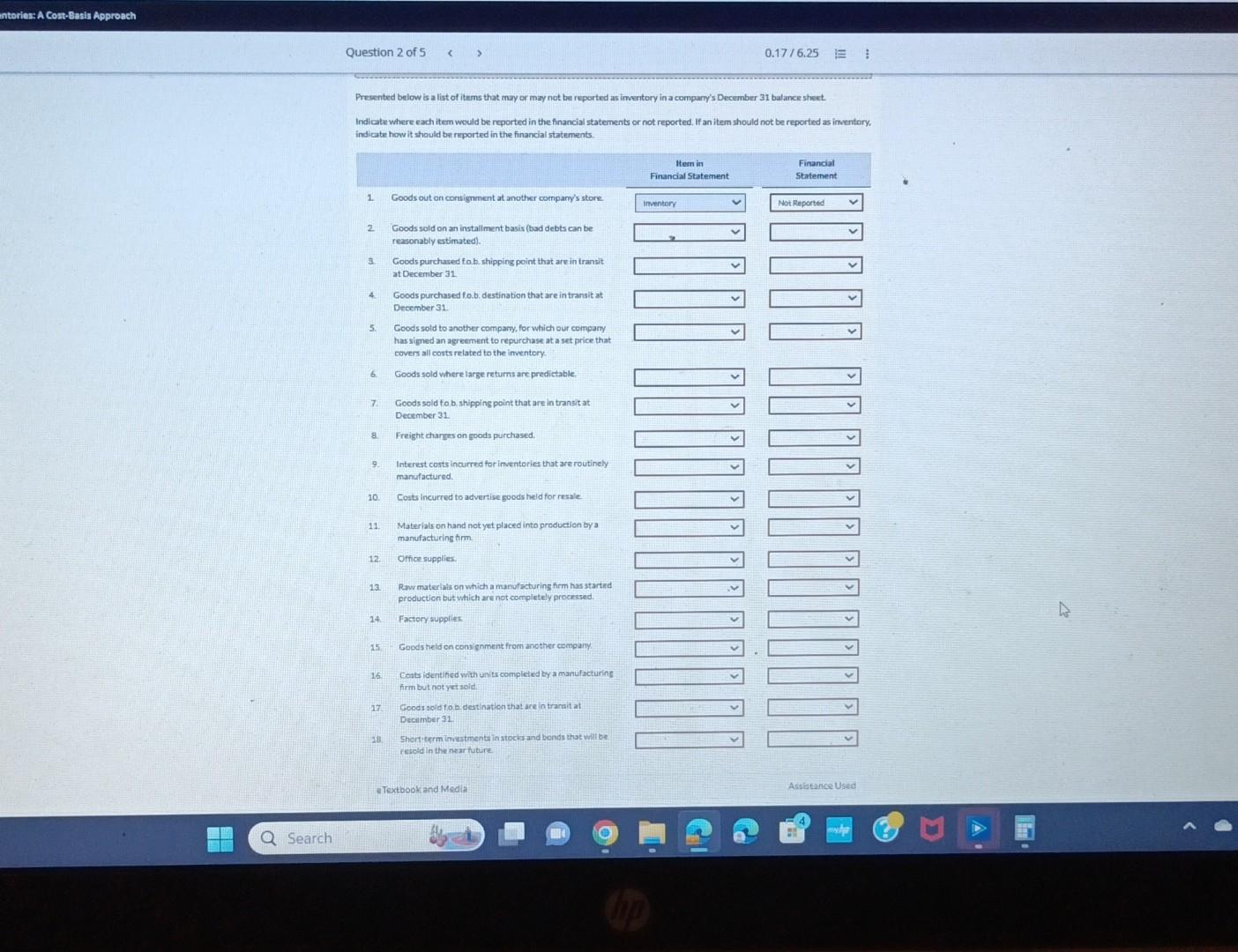Solved Q Search Presented below is a list of items that may | Chegg.com