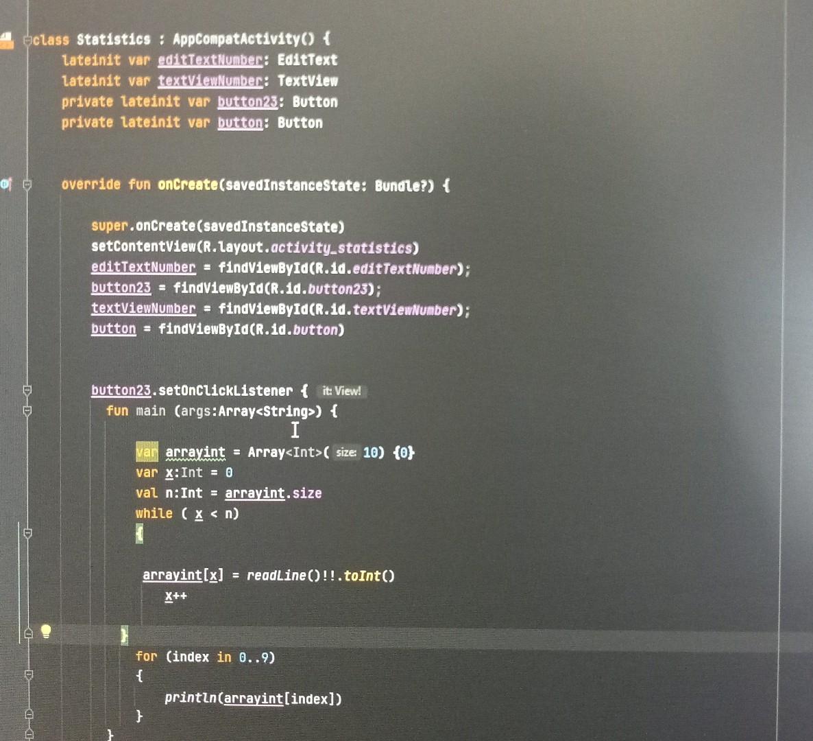 Solved Ss Statistics : AppCompatActivity() Lateinit var | Chegg.com