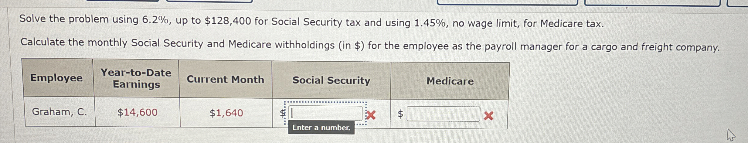 Solved Solve the problem using 6.2%, ﻿up to $128,400 ﻿for | Chegg.com