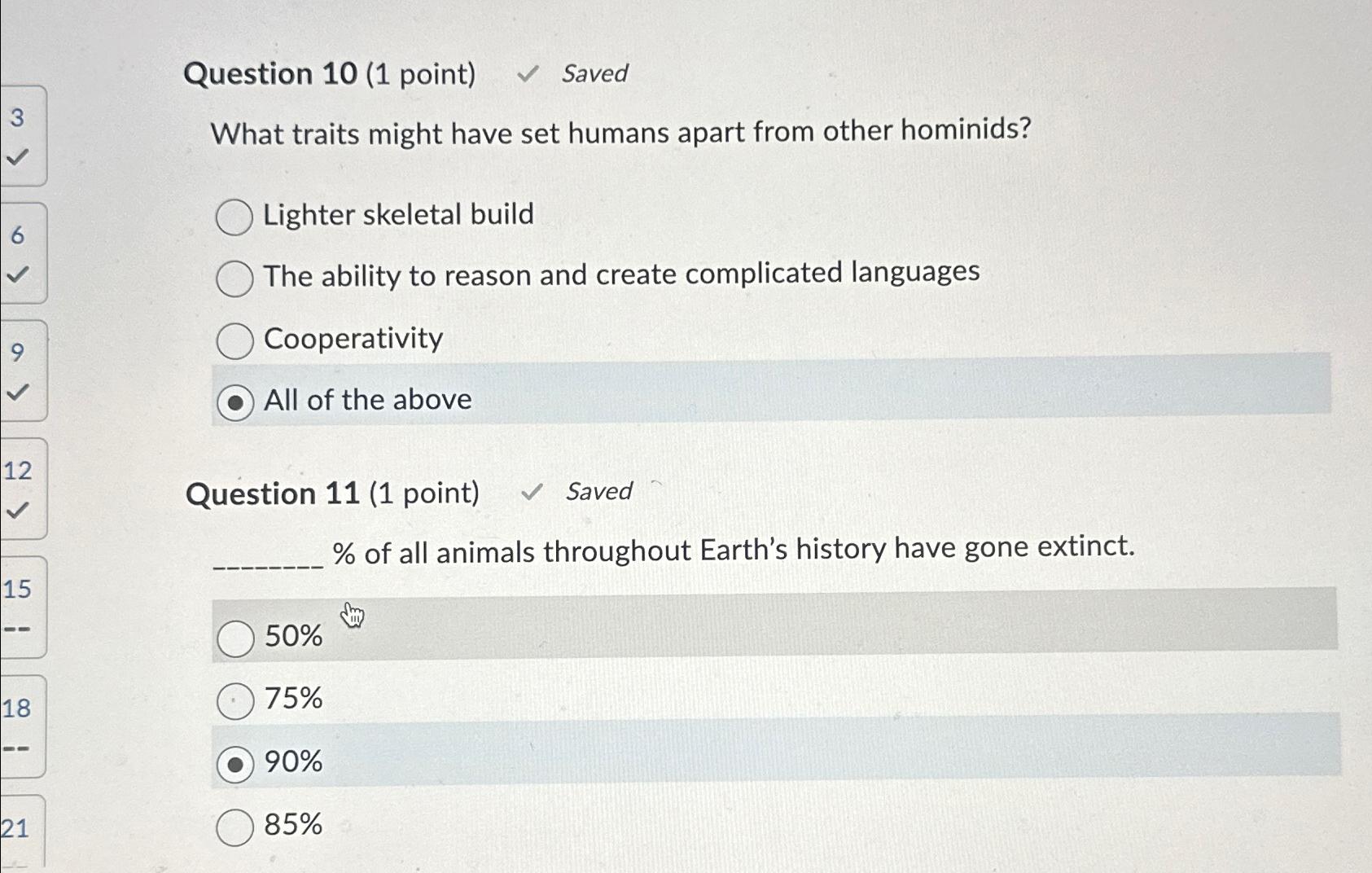 Solved Question 10 (1 ﻿point) ﻿SavedWhat traits might have | Chegg.com